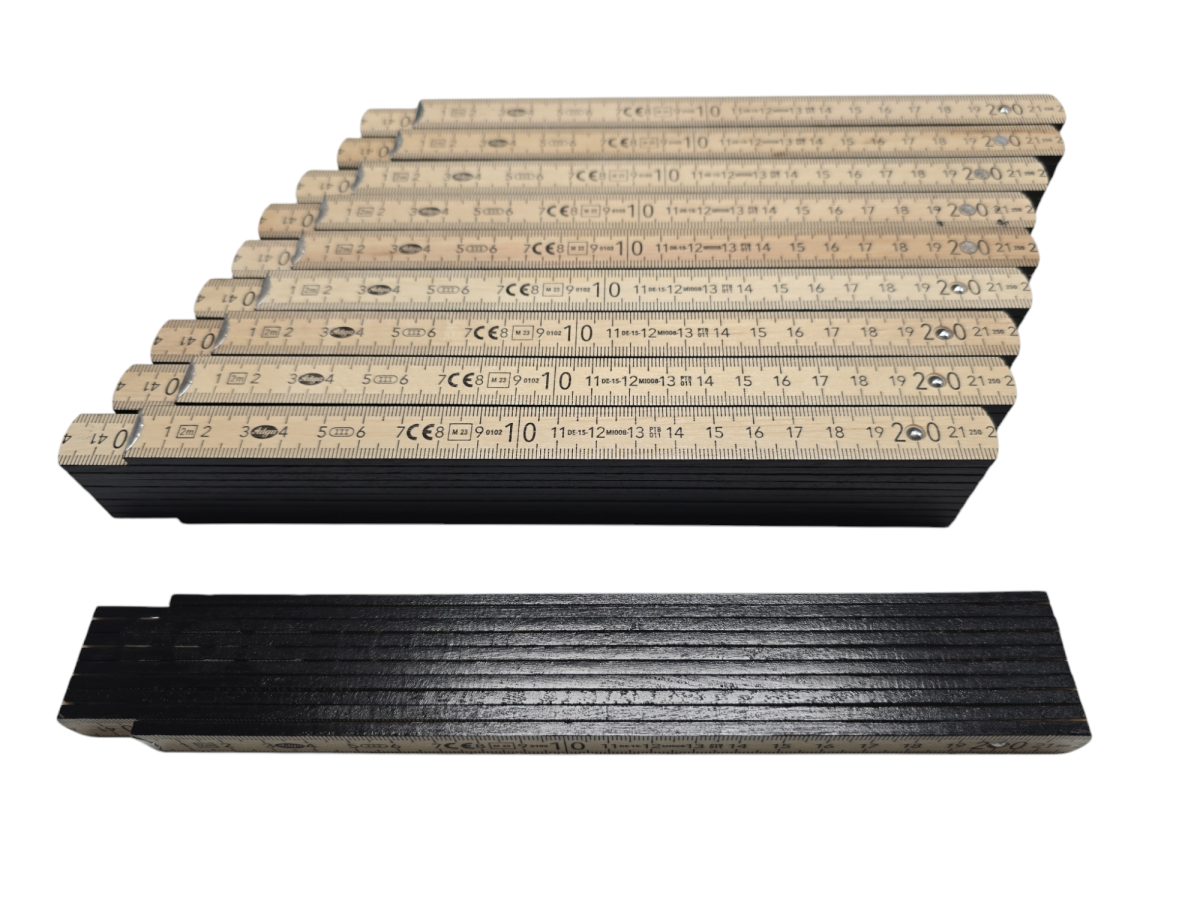 10x ADGA 250 Zollstöcke 2 Meter Natur Zollstock Meterstab Holz German ...