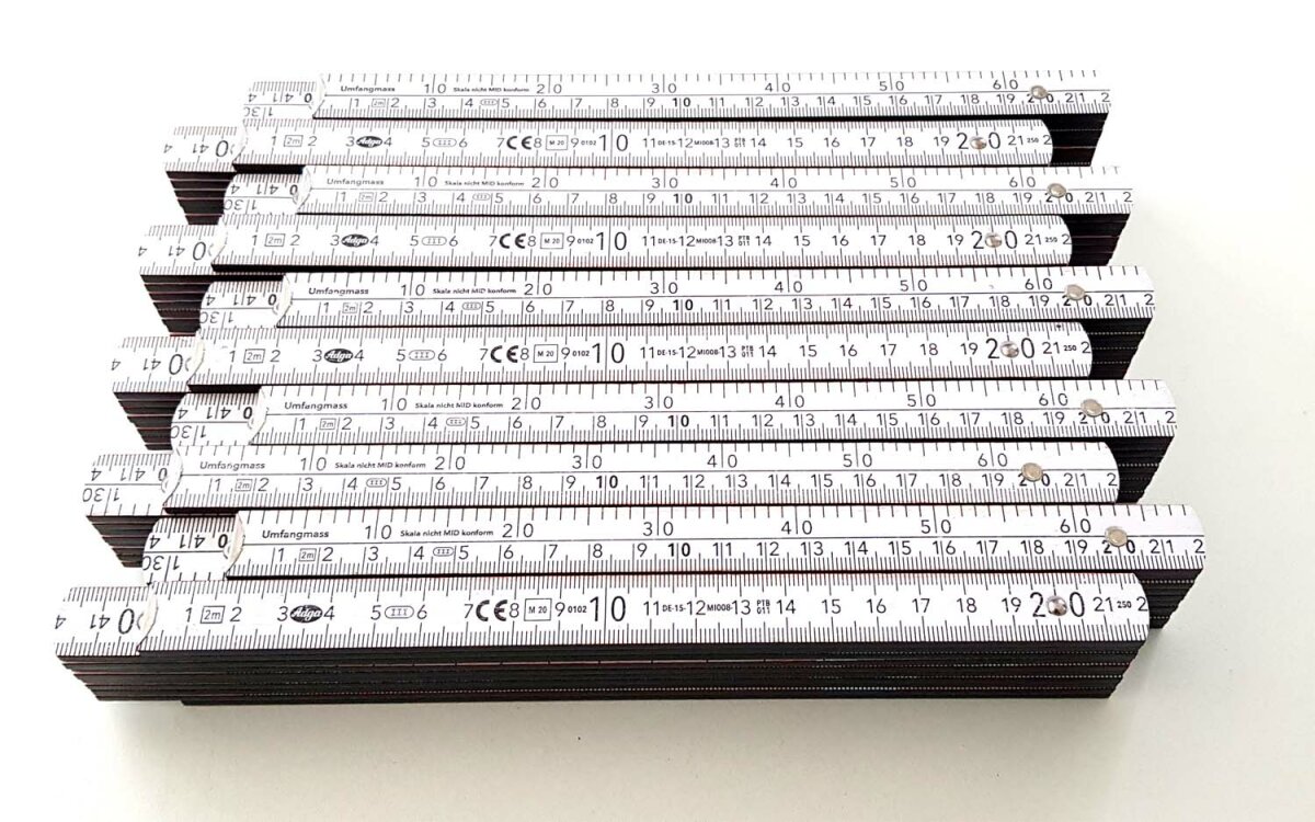10x ADGA 250 mit Umfangteilung / Meter Meterstab Holz Winkel, 21,90
