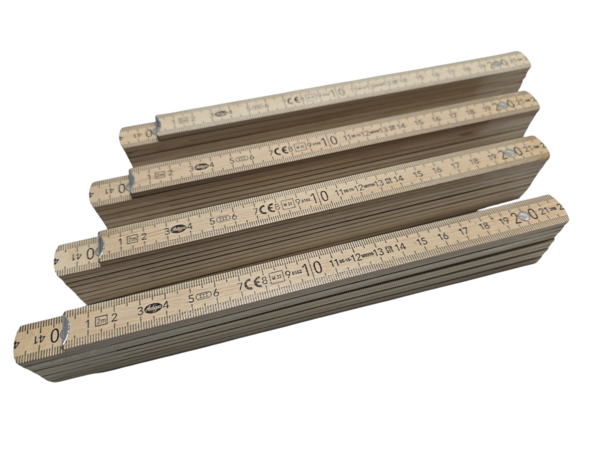 10Stk. ADGA weiss Qualitäts Zollstock 2 Meter Zollstock Meterstab Hol ...