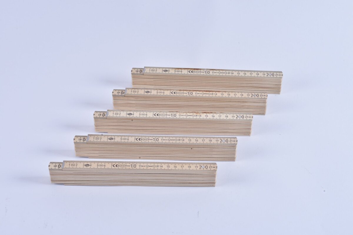 5 x ADGA Qualitäts Zollstöcke 2 Meter Zollstock Meterstab Holz German ...
